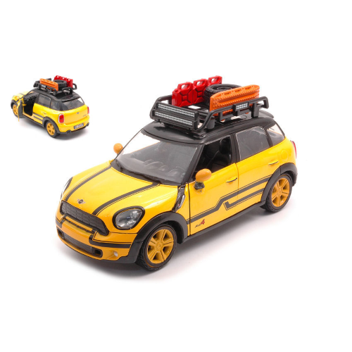 MINI COOPER S COUNTRYMAN 2011 WITH ROOF RACK YELLOW/BLACK 1:24 Motormax ...