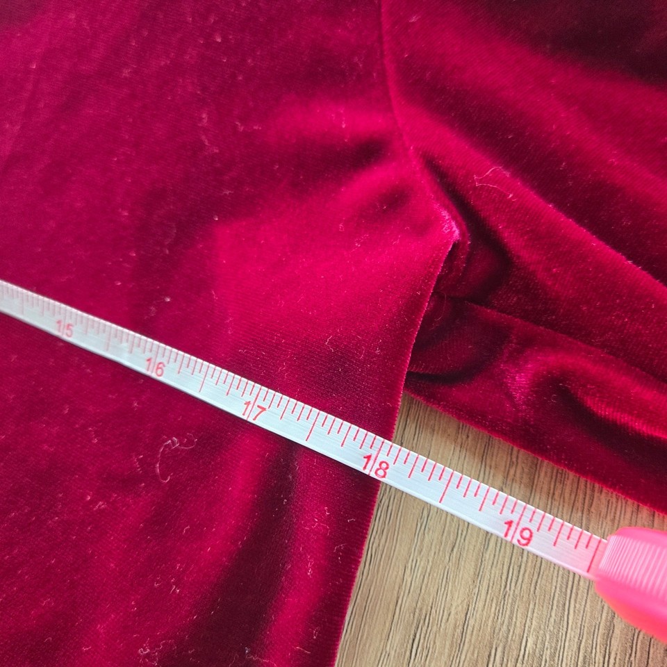 S – Vintage Appleseed’s Velvet Tunic Button-Down in Cranberry Red | eBay