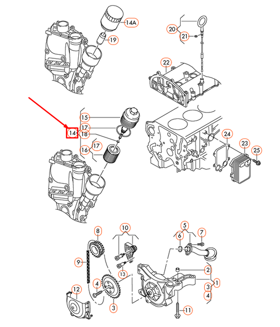 NEW GENUINE VW GOLF AUDI A3 IBIZA SKODA 1.4 1.6 FSI OIL FILTER - 03C ...