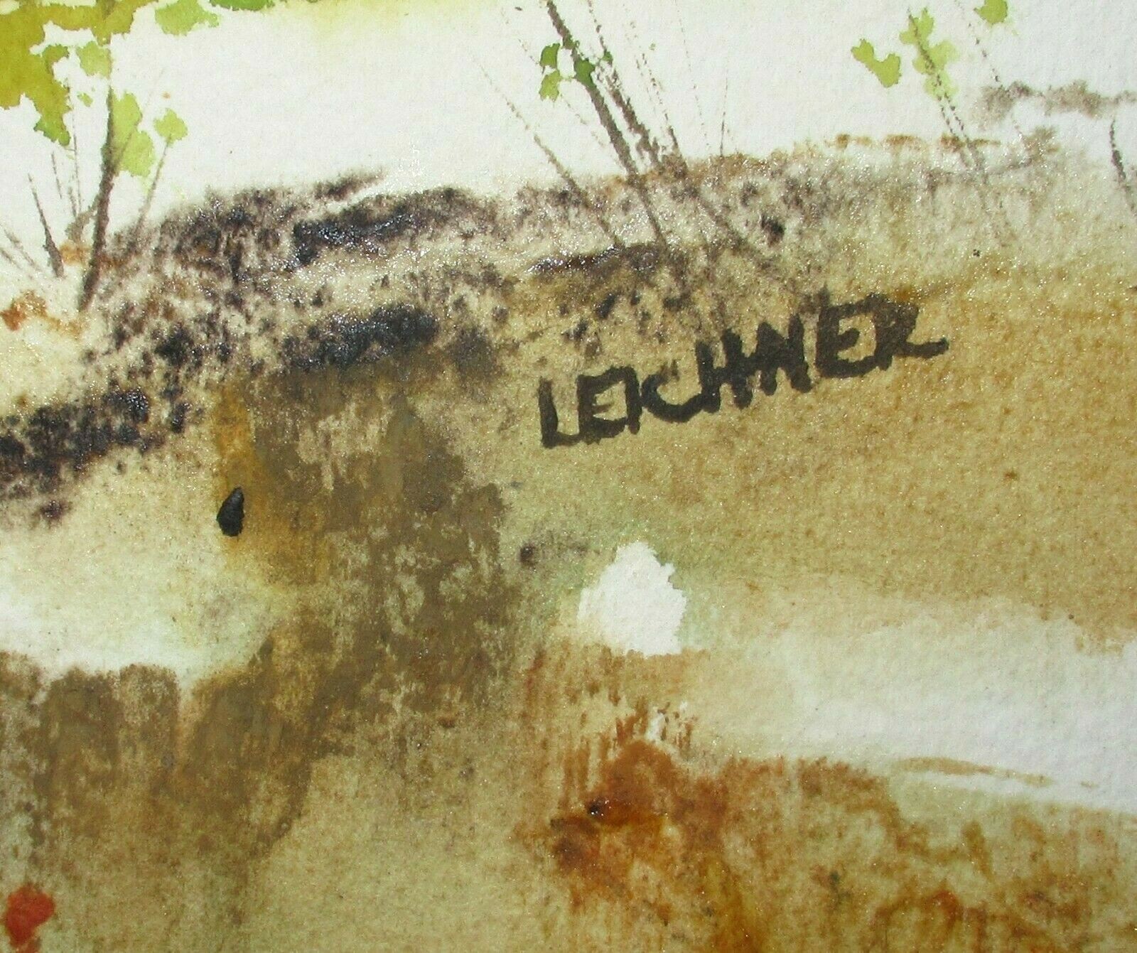 LEICHNER ORIGINAL WATERCOLOR SMALL FARM LANDSCAPE PAINTING | eBay