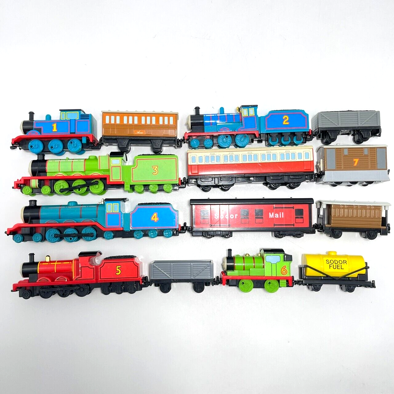 Set of 14 pcs Thomas Nakayoshi Series Vol.1 BANDAI 1995 Push Along Good ...