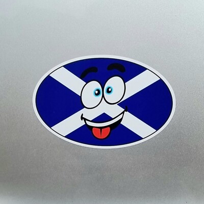 Smiley Face Scotland Scottish Flag Oval Vinyl Sticker Decal For Car ...