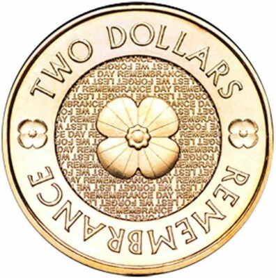 UNC 2012 $2 GOLD POPPY REMEMBRANCE DAY AUSTRALIAN TWO DOLLAR COIN EX ...