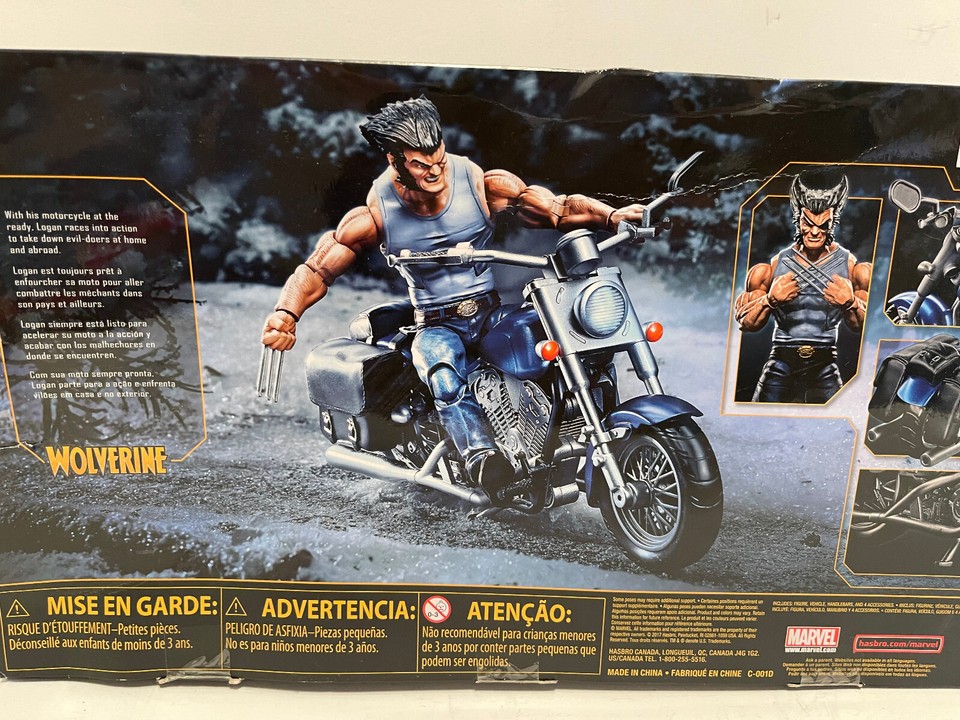 E1377 Hasbro Marvel Legends Wolverine with Motorcycle 6 inch Action ...