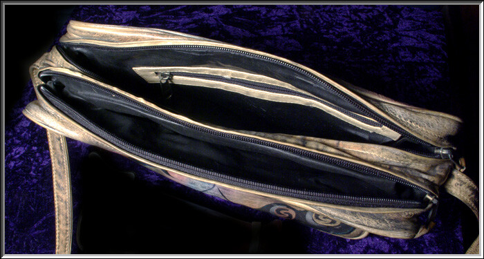 Vtg Brit Rosen 1 of a Kind Hand Painted Multi Metallic Leather Cross ...