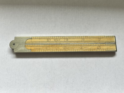 Antique Stanley No. 87 Ivory and German Silver 4 Fold 2 Foot Carpenter ...