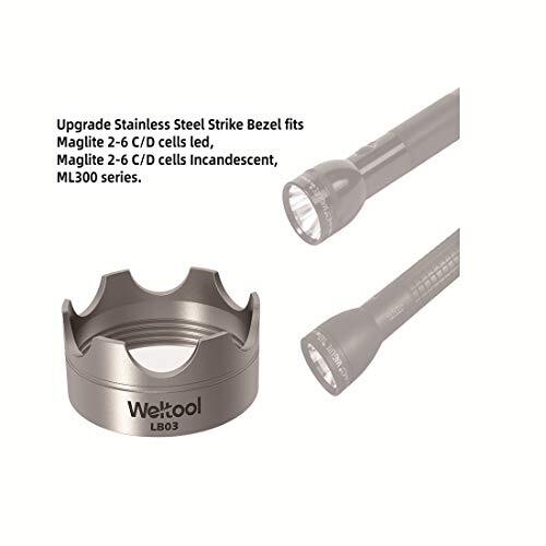 Weltool Stainless Steel Strike Bezel Lens for MagLite C / D Cell ...