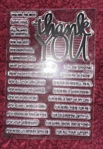 THANK YOU WORD Theme 25 pc. Clear Stamp Set | eBay