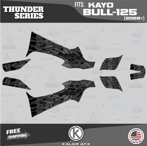 Graphics Kit for Kayo ATV AU125 or Bull125 All Years Thunder - SMOKE | eBay