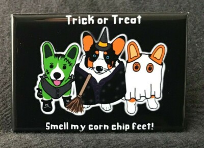 Corgi Dog Corn Chip Feet Halloween Magnet Funny Handmade Holiday Gifts ...