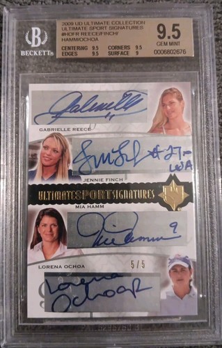 2009 Ultimate Collection Quad Auto Mia Hamm Jennie Finch Gabrielle ...