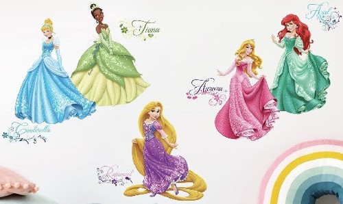 Disney Princess ROYAL DEBUT 37 Wall Decals Glitter Stickers Decor Ariel ...