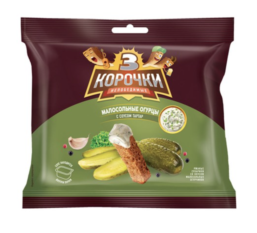 Zwieback Snack aus geröstetem Brot 3 Korotschki Potecha cухарики ржаные ...