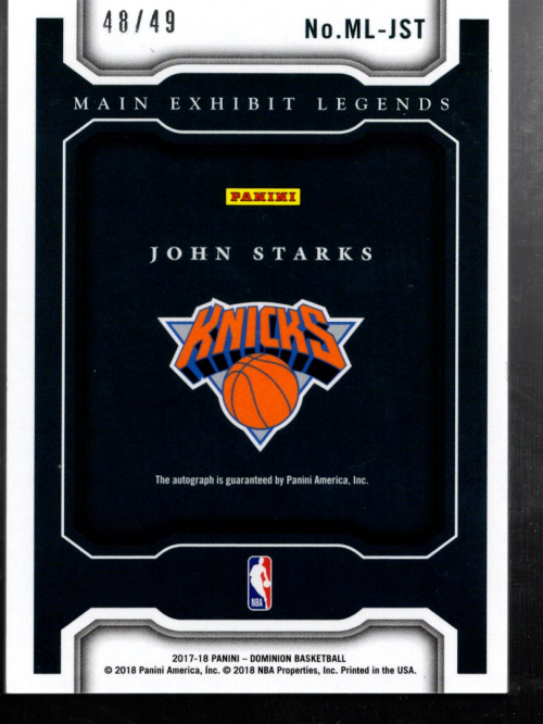 2017-18 Panini Dominion - Main Exhibit Legends Autographs #ML-JST John ...