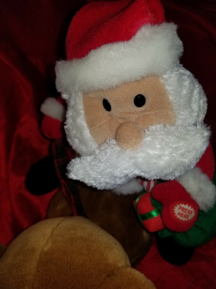 Avon 2001 Animated Talking Singing Reindeer Dasher & Santa Christmas ...