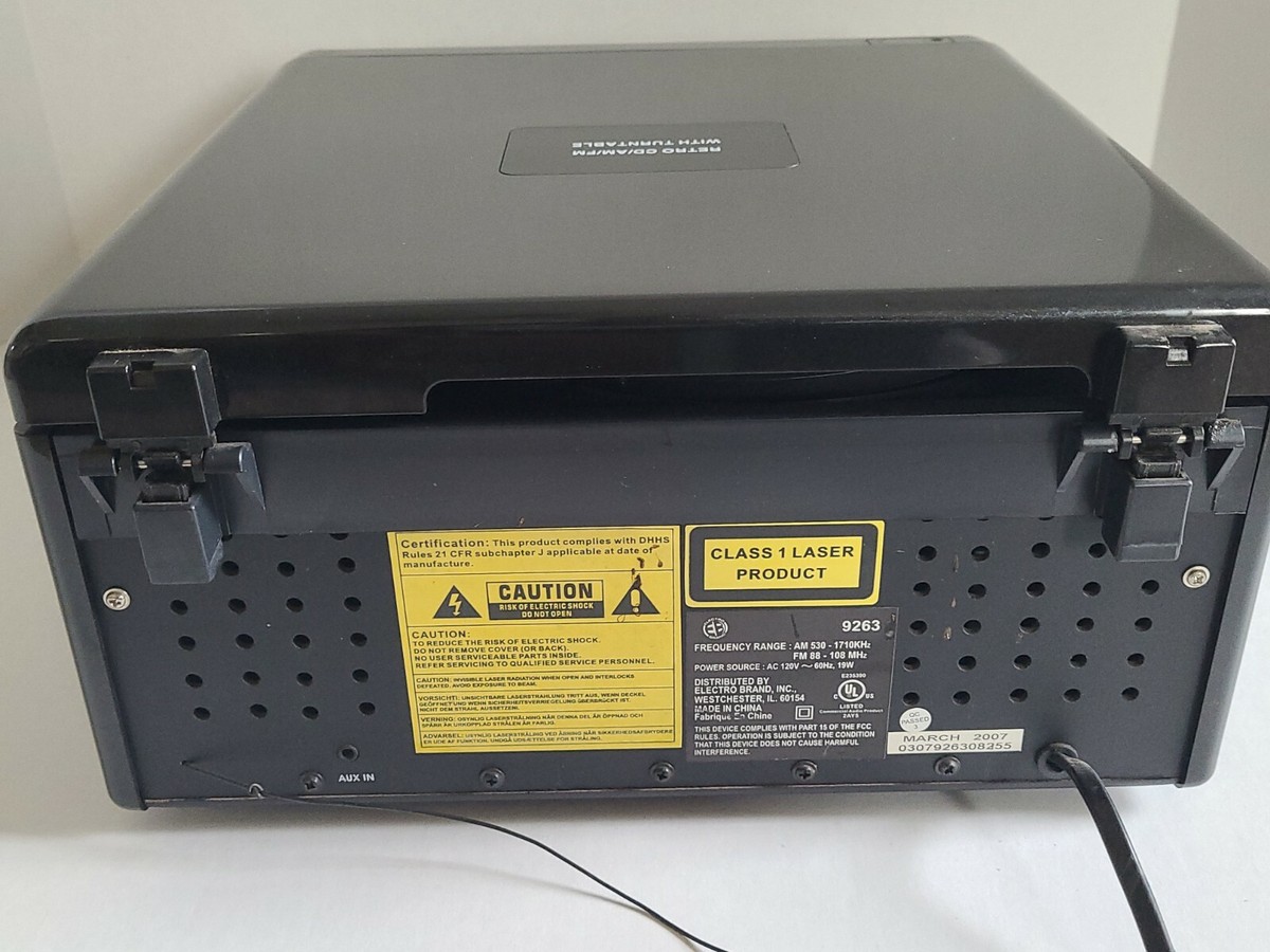 Electro Brand Model 9203 Amfm Cassette Record Player Cd Vintage