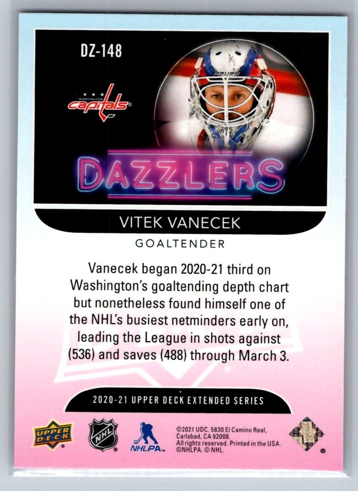 2020-21 Upper Deck #DZ-148 Vitek Vanecek Dazzlers | eBay