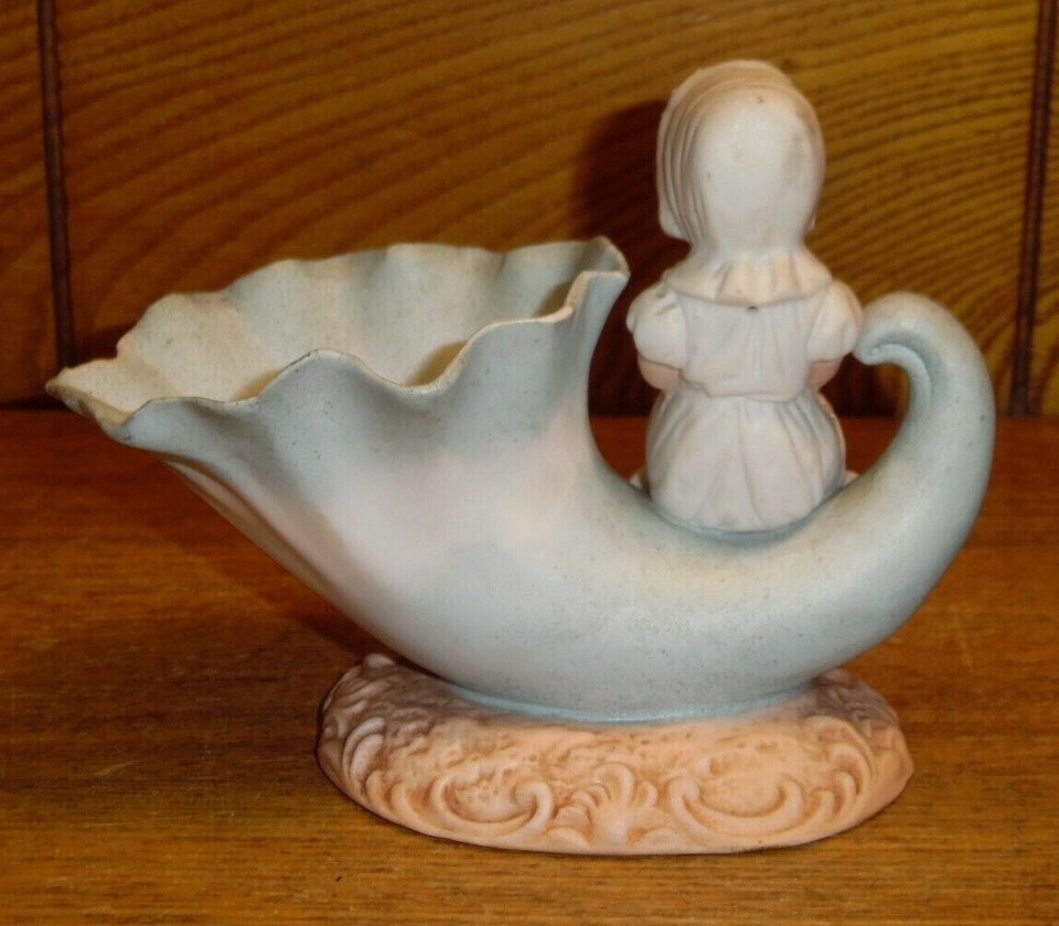 Vintage German Bisque Figurine - Girl Sitting On Cornucopia - Chip On ...