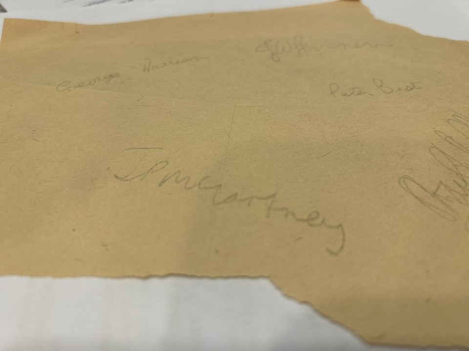 SIGNED Early BEATLES AUTOGRAPH Paper 1960 Or 1961 Lennon McCartney Rare ...