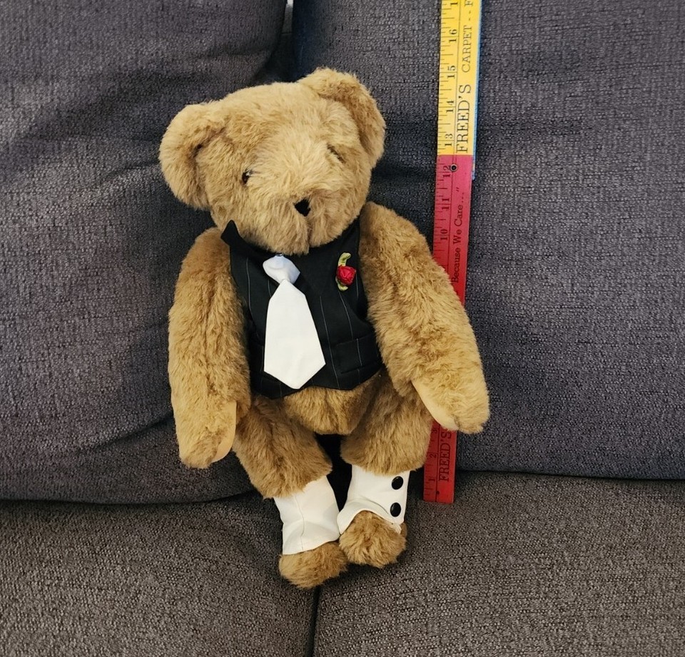 Vermont Teddy Bear Co Tan Jointed With Formal Tuxedo Wear Stuffed ...
