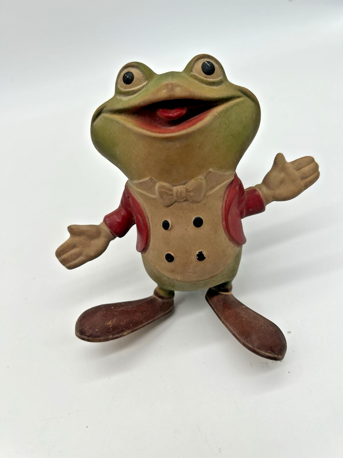 Vintage 1948 Rempel Froggy the Gremlin Rubber Squeeze Toy Frog 5" Works ...