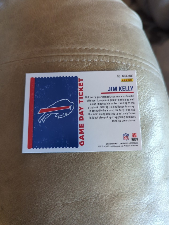 JIM KELLY 2022 Contenders Game Day Ticket EMERALD #GDT-JKE Buffalo ...