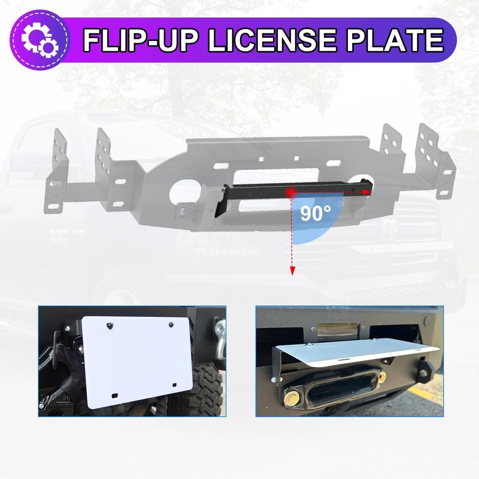 For 2019-2025 Chevy Silverado 1500 Steel Front Bumper Hidden Winch ...