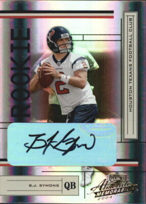 2004 Absolute Memorabilia #161 B.J. Symons Auto RC /750 - NM-MT | eBay