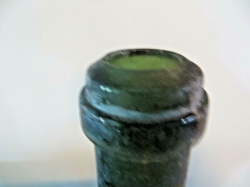 GREEN APPLIED RING TOP DEEP PONTIL BOTTOM WATER OR FIRE AGED 1800'S ...