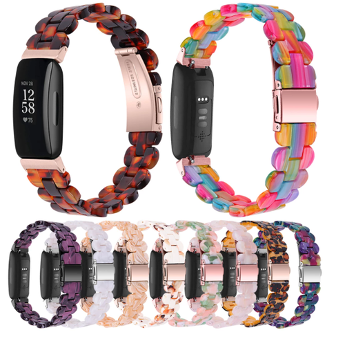 For Fitbit Inspire 1 2 HR Resin Watch Band Strap Butterfly Clasp ...