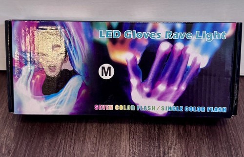 Electro LED Fingers Flashing Gloves Light Up Lighting Glow Xmas Dance ...