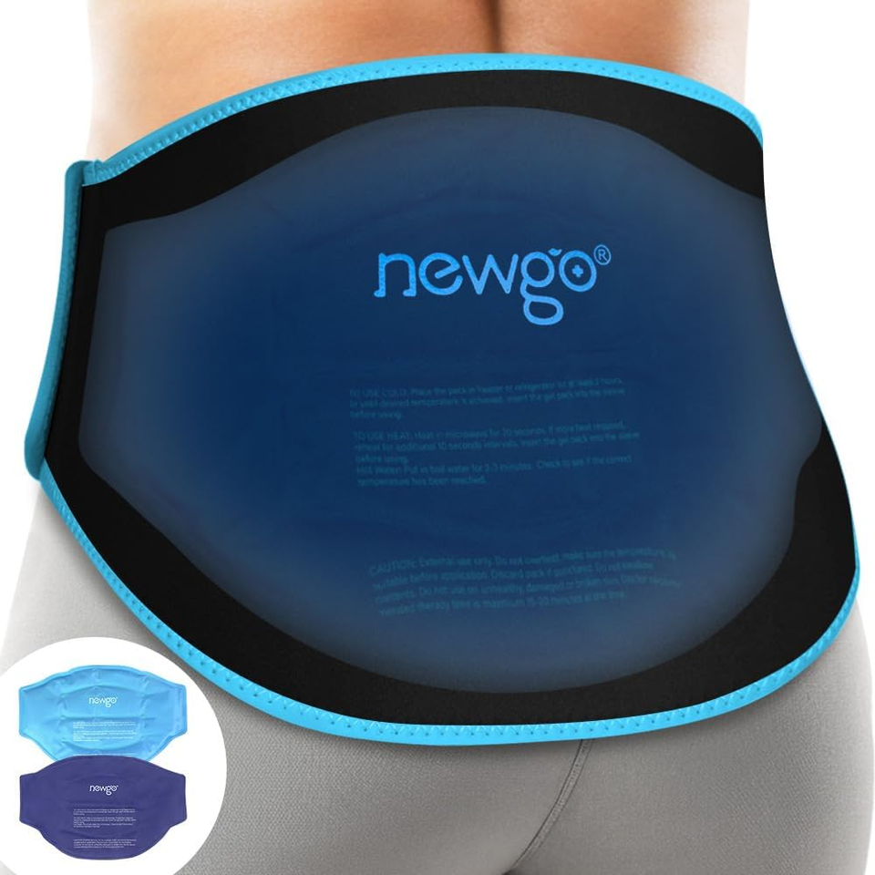 NEWGO Gel Ice Pack for Back Injuries and Pain Relief, 2 Pack Lower Back ...
