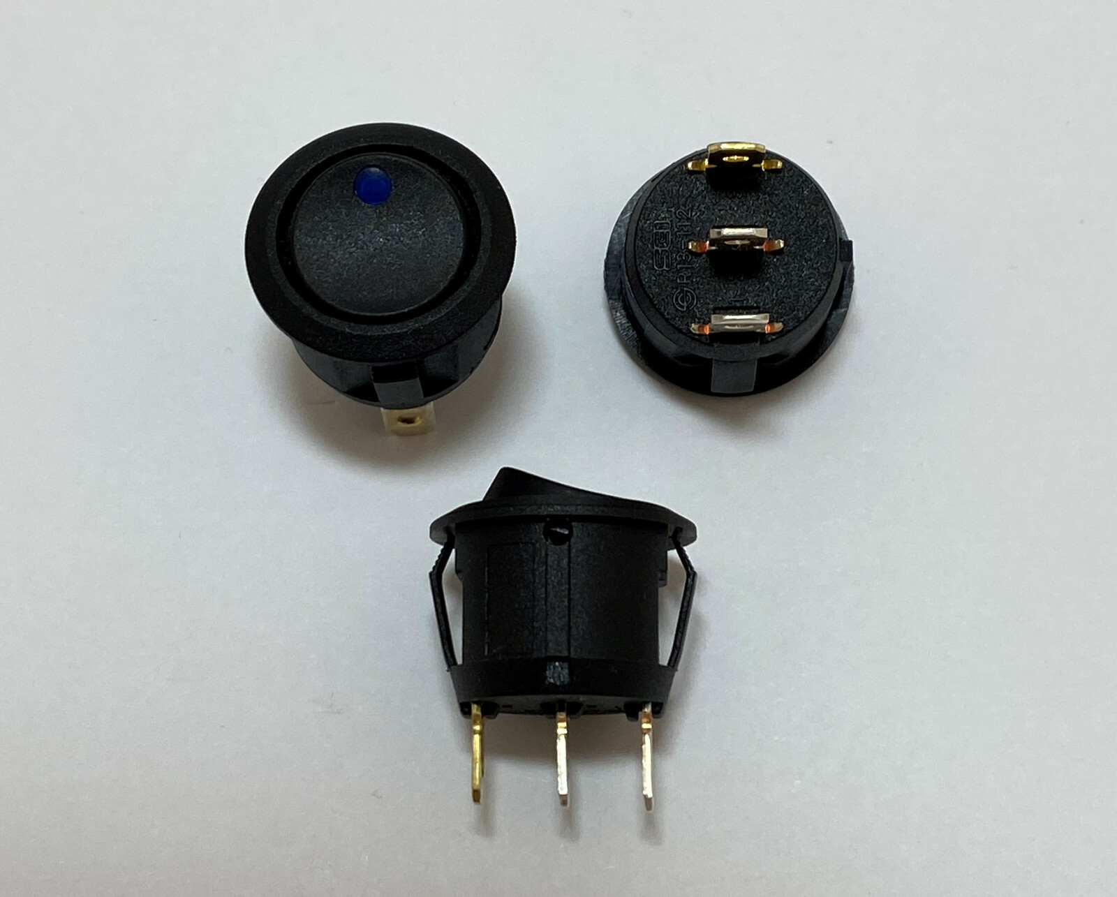 112A-45 SIGMA SWITCHES REPLACEMENT SPST BLUE LIGHTED 12V LED BLACK BODY ...