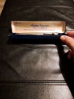 VINTAGE RONSON PENCILITER RHODIUM PLATE PENCIL & LIGHTER PEN IN BOX | eBay