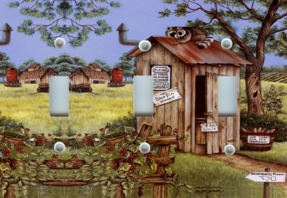 Light Switch Plate & Outlet Covers PRIMITIVE COUNTRY AMERICANA OUTHOUSE ...