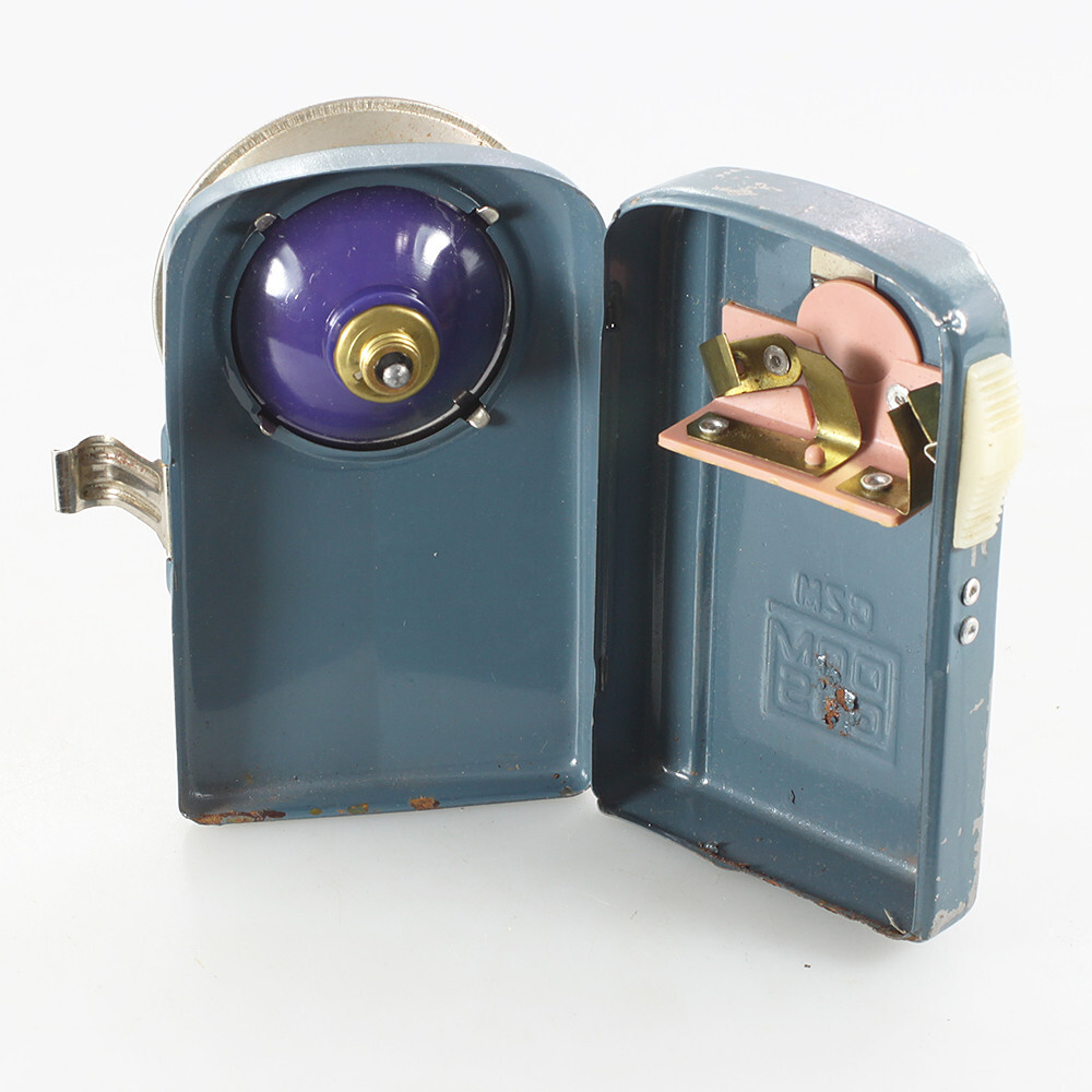 original antique old rare Blue Metal Glass Pocket Handheld Battery ...