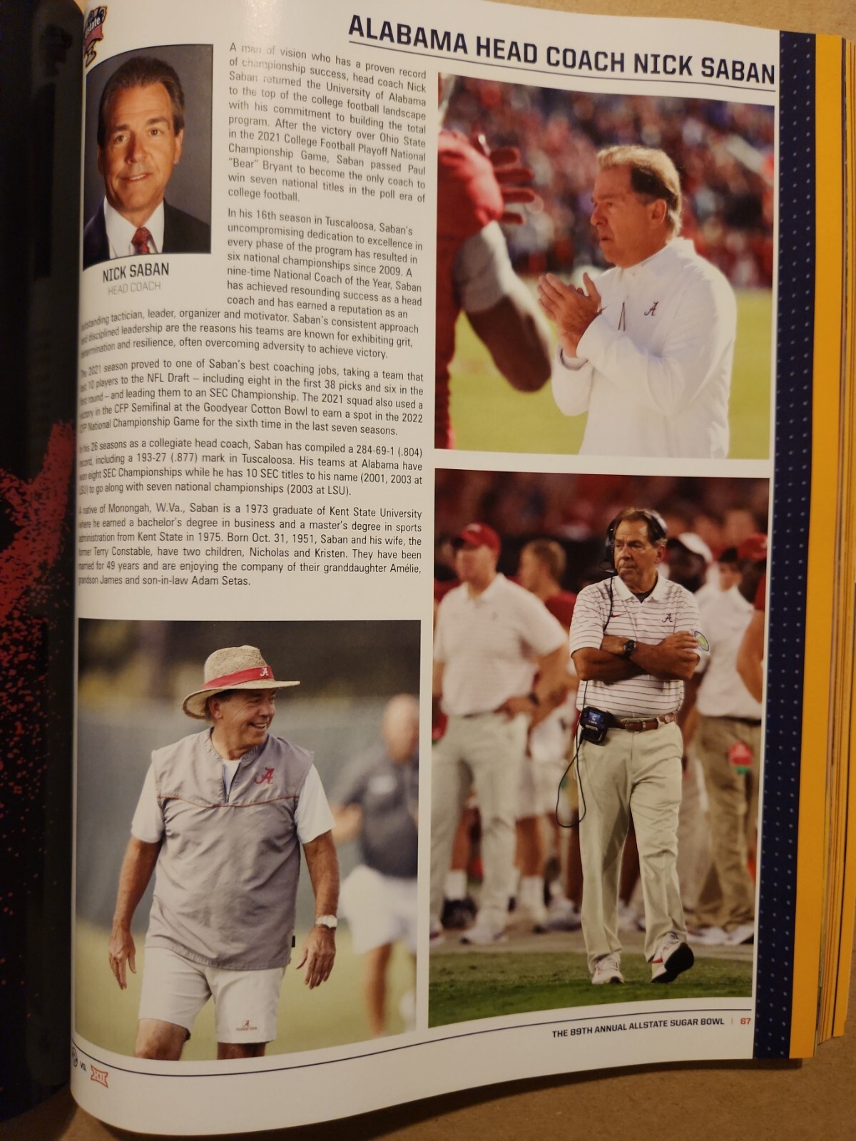 ALABAMA CRIMSON TIDE 2022 SUGARBOWL PROGRAM (NEW) | eBay