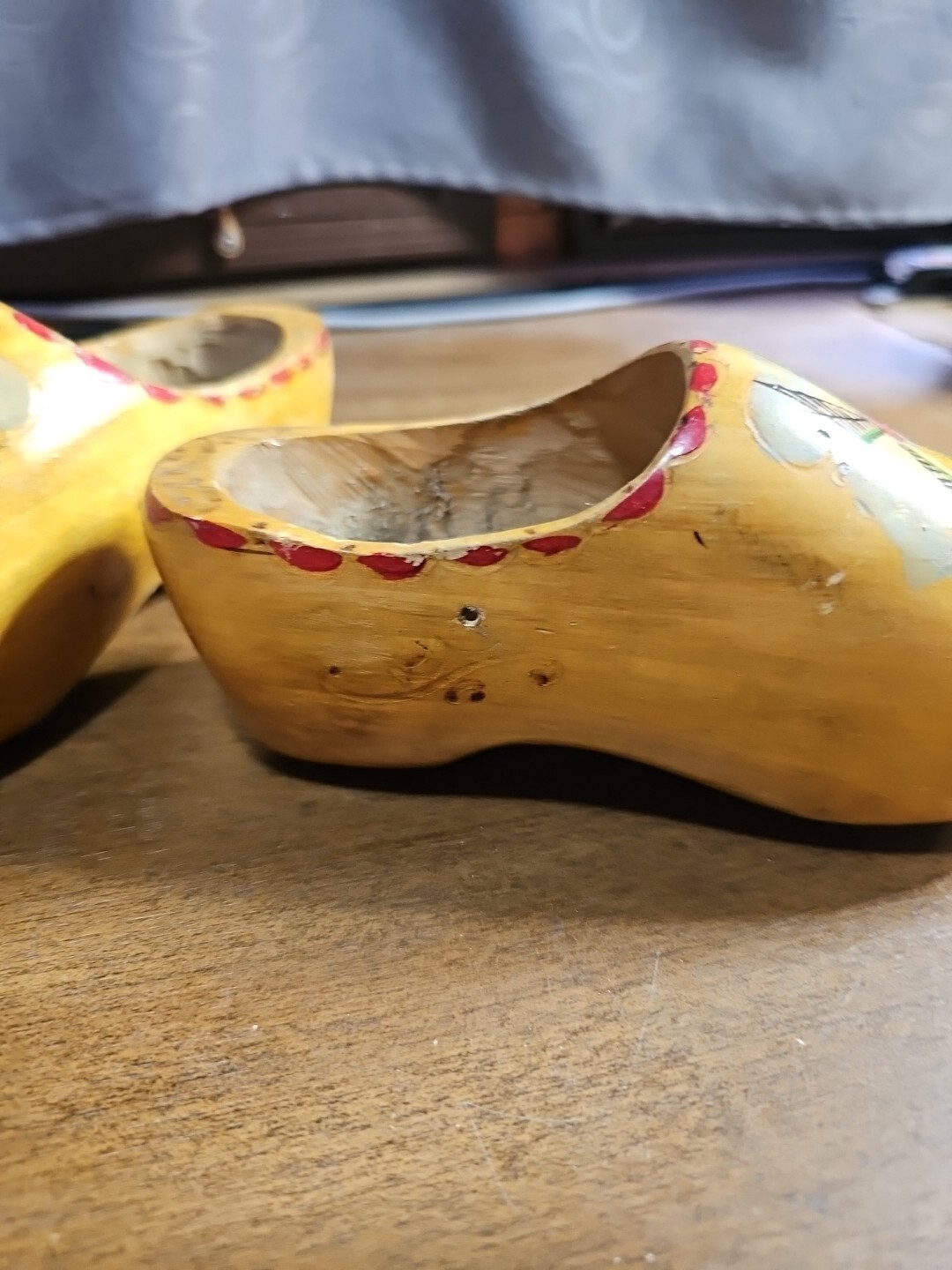 Vintage Holland Carved Wooden Dutch Clogs Shoes Hand Painted Windmill ...