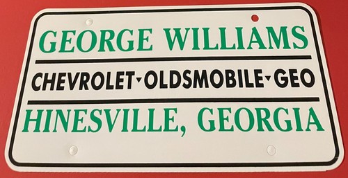 George Williams Chevrolet Geo Booster License Plate Hinesville Georgia ...