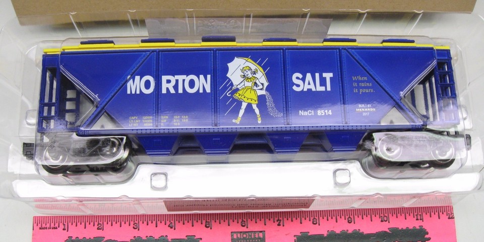 Menards ~ O Gauge Morton Salt Covered Hopper Car | eBay