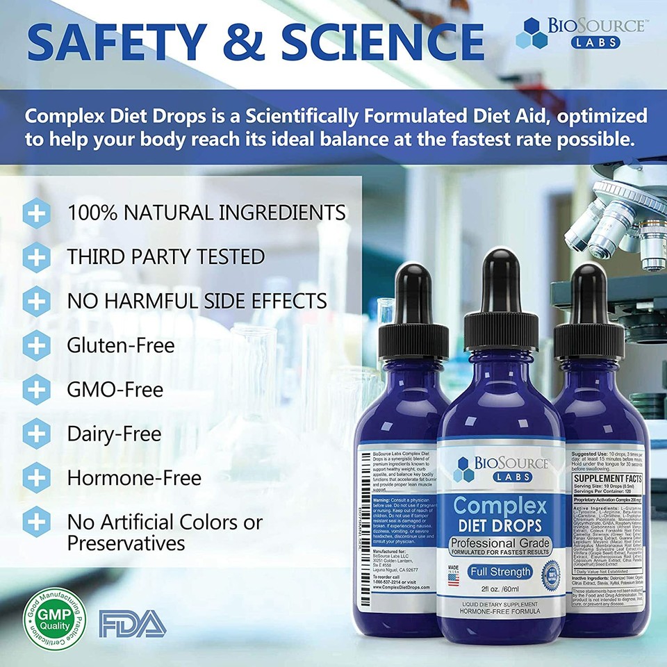 BioSource Labs Complex Diet Drops – Natural Weight Management Drops ...
