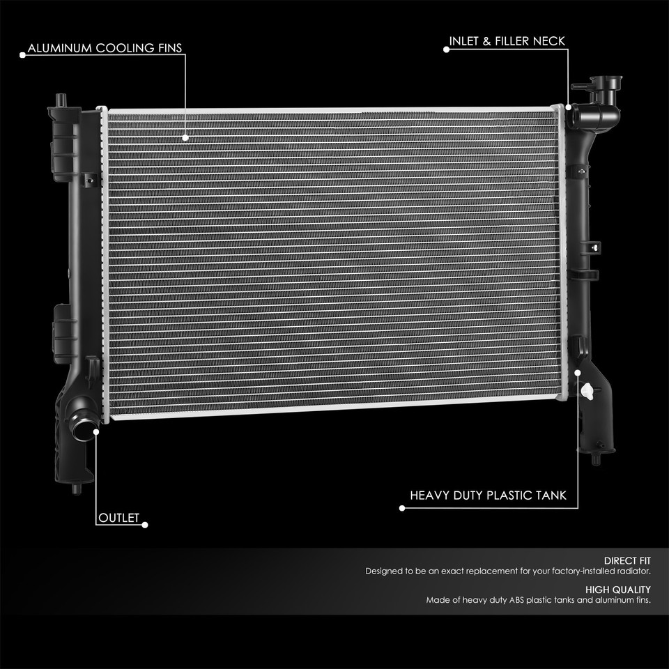 Fit 16-20 KIA Optima Hyundai Sonata Hybrid OE Style Aluminum Radiator ...