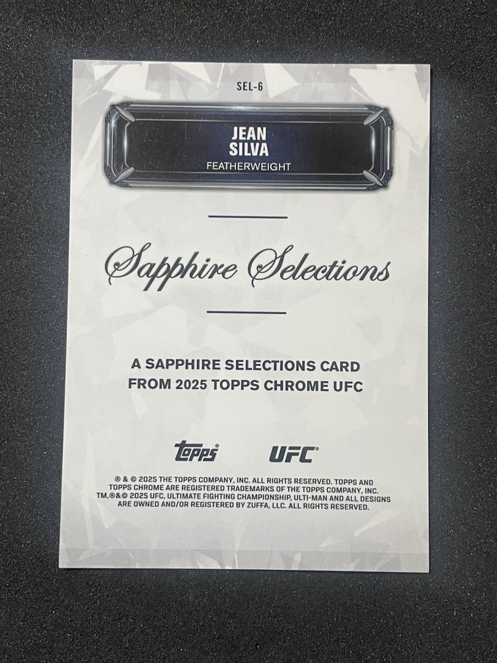 2025 Topps Chrome Sapphire UFC Jean Silva Rookie Sapphire Selections | eBay