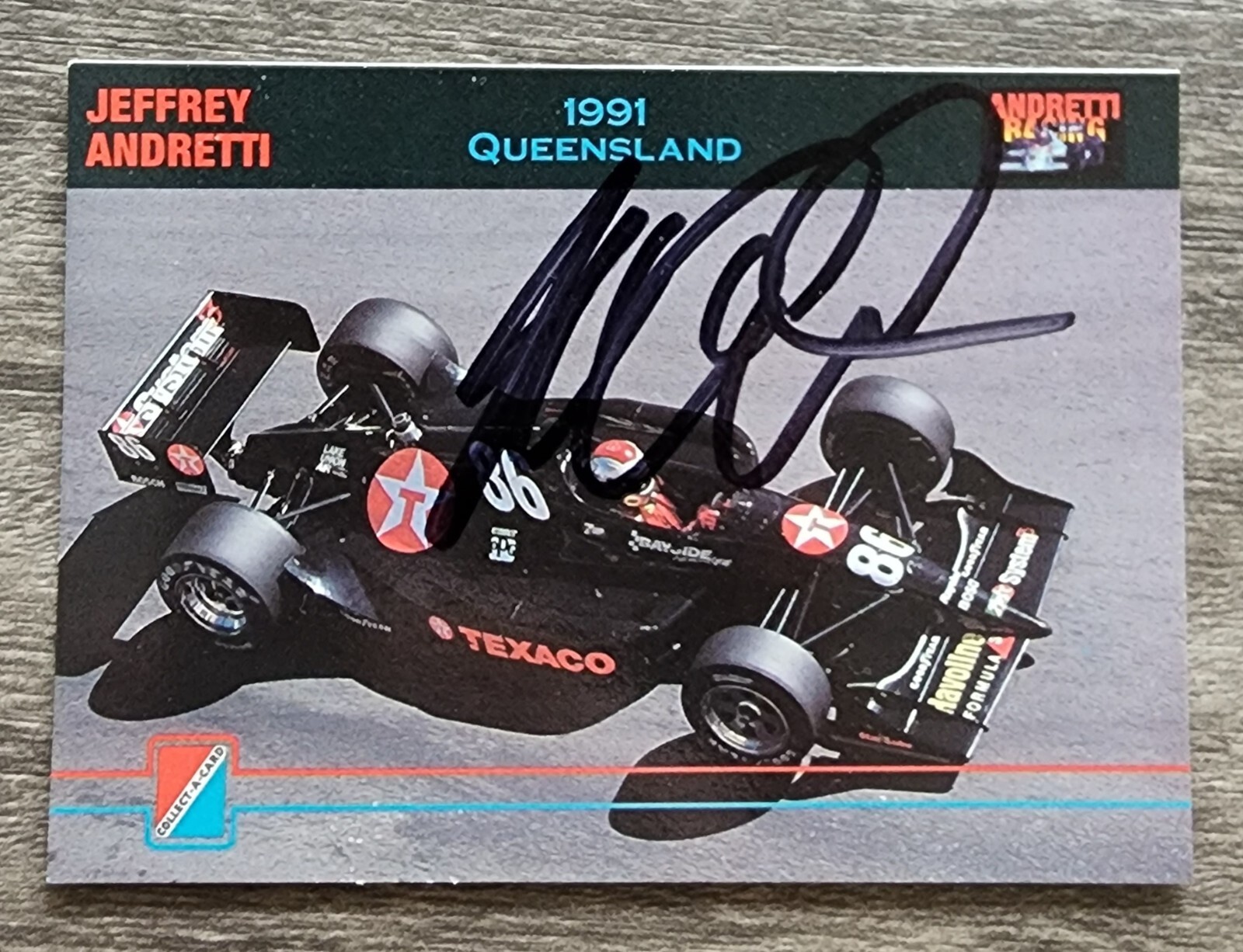 Jeffrey Andretti Signed 1992 Andretti Racing Card #82 Auto Indy Car ...