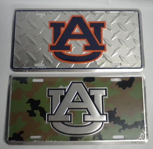 NEW Lot of 2 Auburn Tigers AU Metal Car Tags License Plates Camo ...