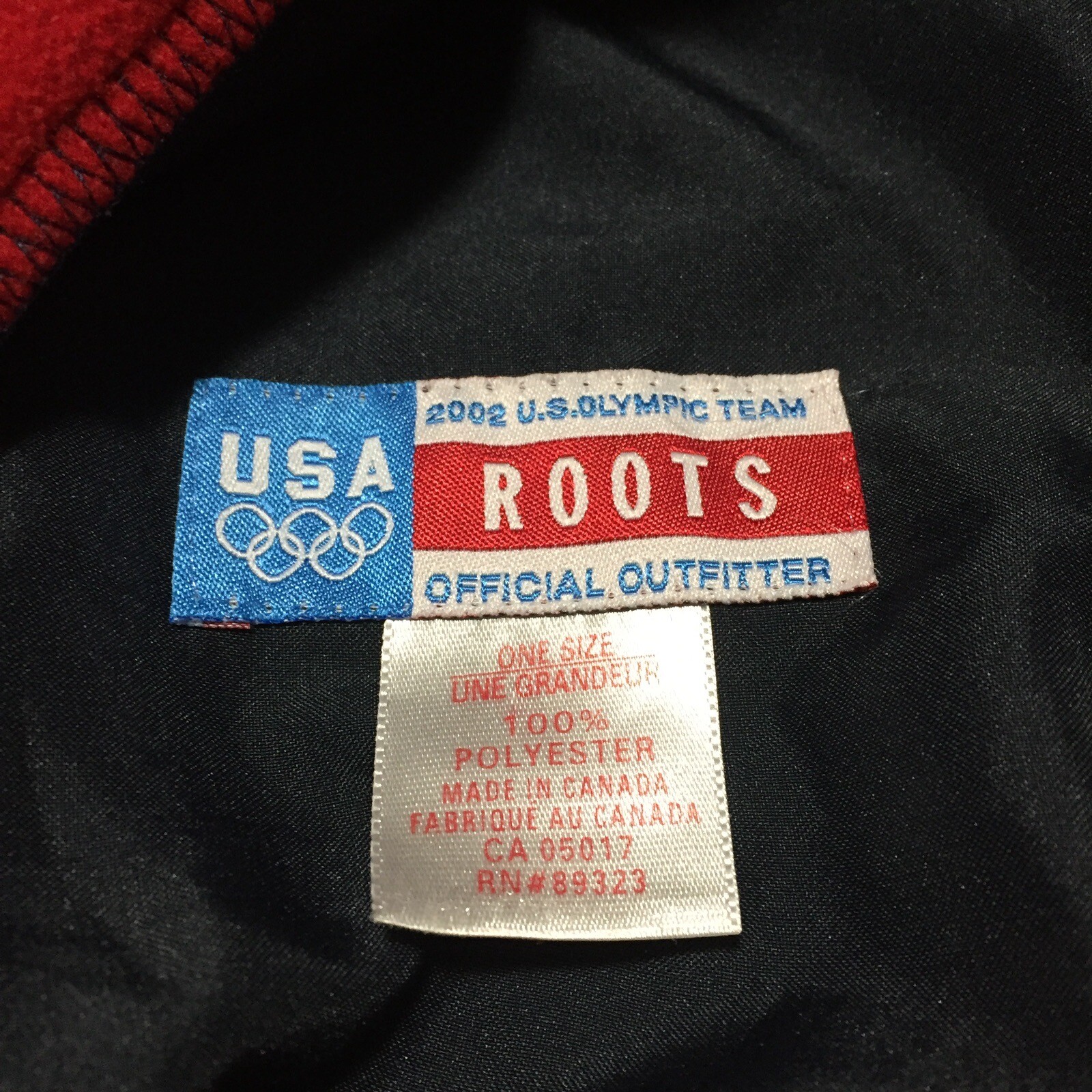 Vintage USA 2002 Official Olympics Roots Fleece‎ Bere… - Gem