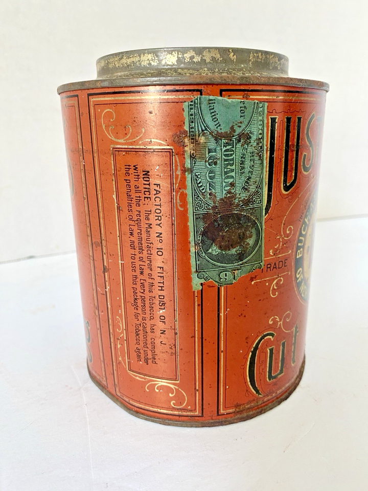 Vintage Antique Round Just Suits Cut Plug Buchanan & Lyall Tobacco Tin ...