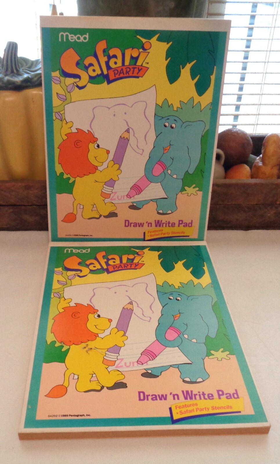 2 Vintage MEAD Safari Party Draw n Write Pad with Peel off Stickers | eBay