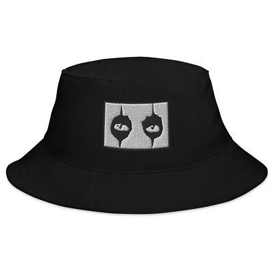 Black Eyeliner The Eyes of Alice Cooper Embroidered Bucket Hat | eBay