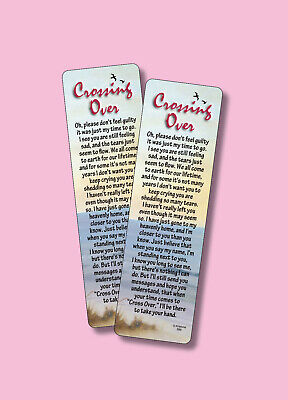 "Crossing Over" - Memorial Poem - 2 Verse Bookmarks - sku# VBM688 | eBay